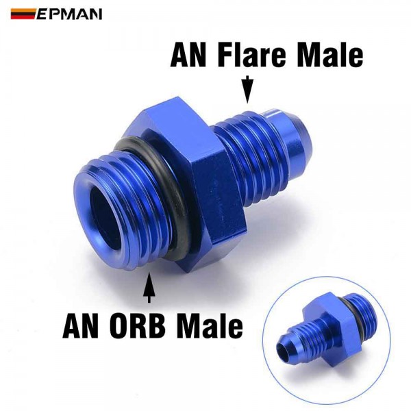 EPMAN 10PCS Straight AN4 AN6 AN8 AN10 AN12 Male Flare To O Ring Boss ORB Male Fuel Pump Rail ...